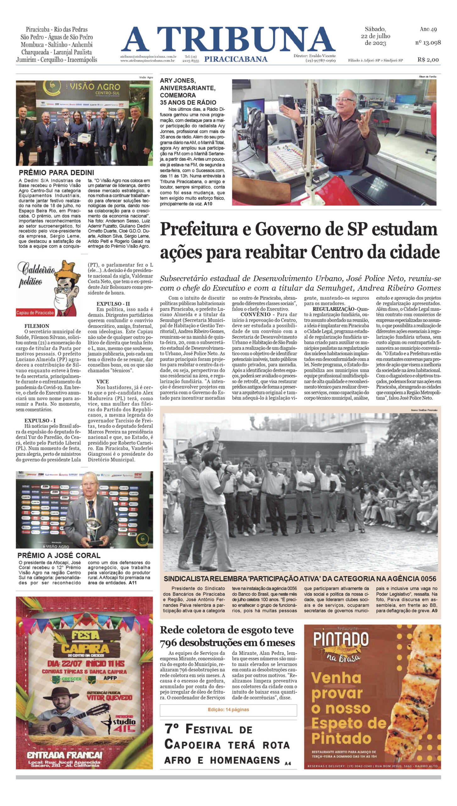 A Tribuna Piracicabana - Edição 13098 - 14 Paginas - sabado - 22-07-23 ...